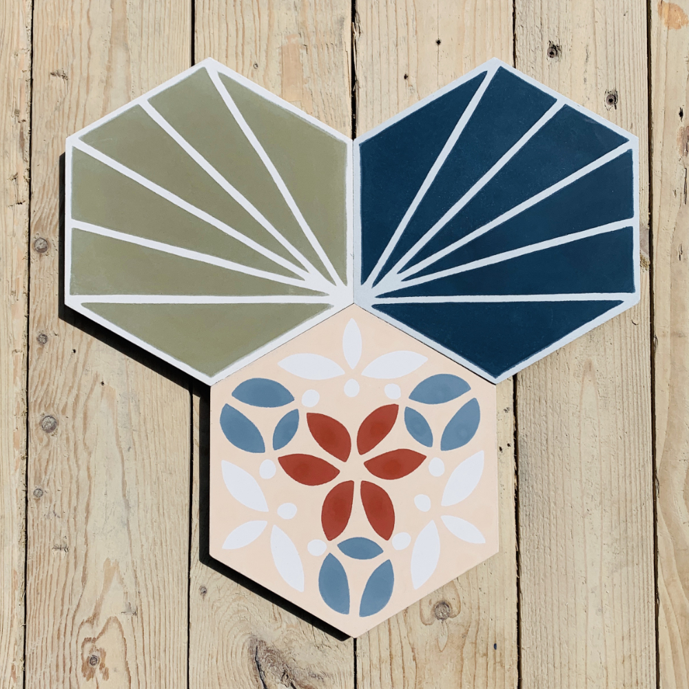 Hexagonal (Six-Sided) Cement Tiles